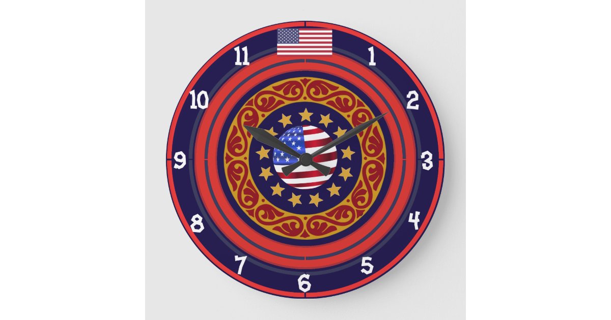 Classy Americana Wall Clock | Zazzle