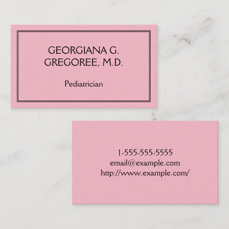 Classy and Basic Pediatrician Business Card | Zazzle