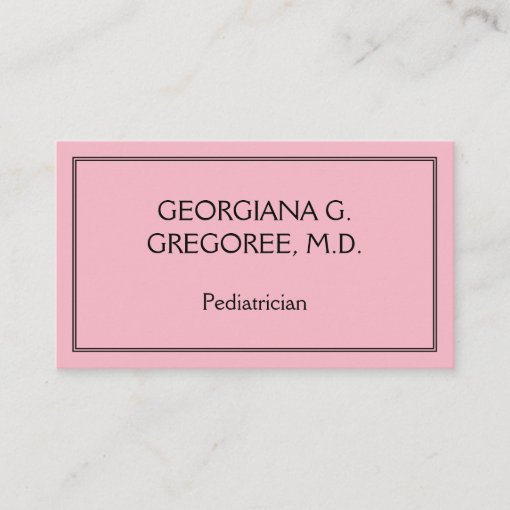Classy and Basic Pediatrician Business Card | Zazzle