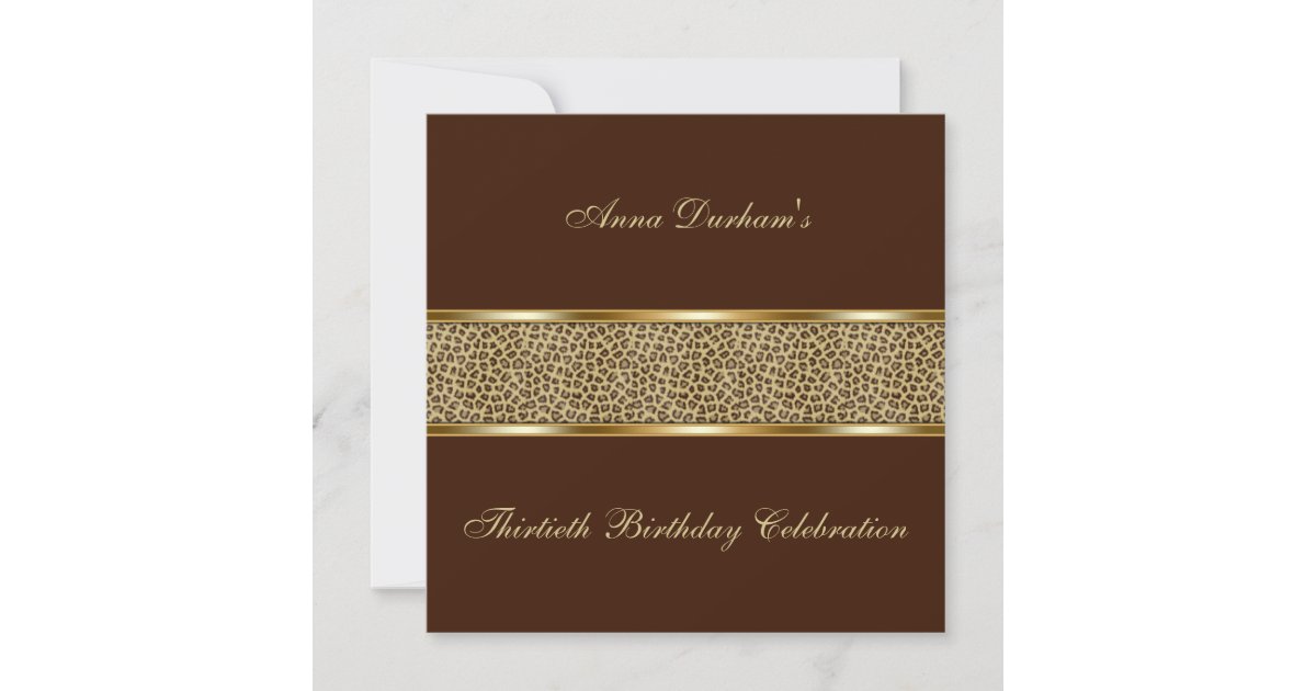 Classy Animal Print Invite [Leopard - Brown] | Zazzle
