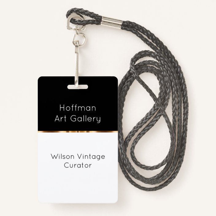 Classy Art Gallery Curator Name Badge | Zazzle.com