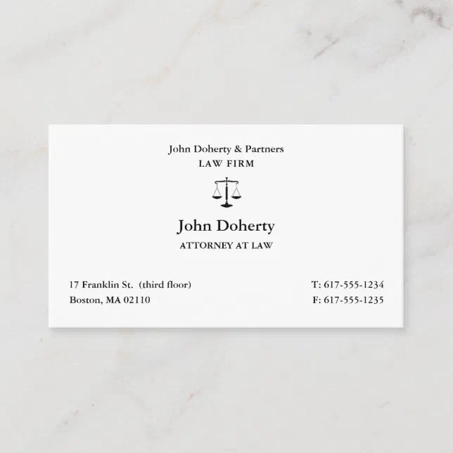 Classy Attorney at Law | Lawyer Business Card | Zazzle