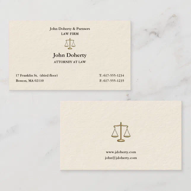 Classy Attorney at Law | Lawyer Business Card | Zazzle