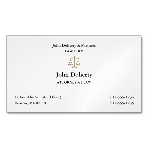 Classy Attorney at Law | Lawyer Business Card Magnet | Zazzle