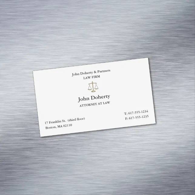 Classy Attorney at Law | Lawyer Business Card Magnet | Zazzle