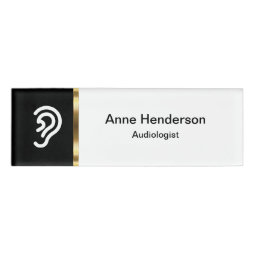 Classy Audiologist Hearing Center Badges | Zazzle