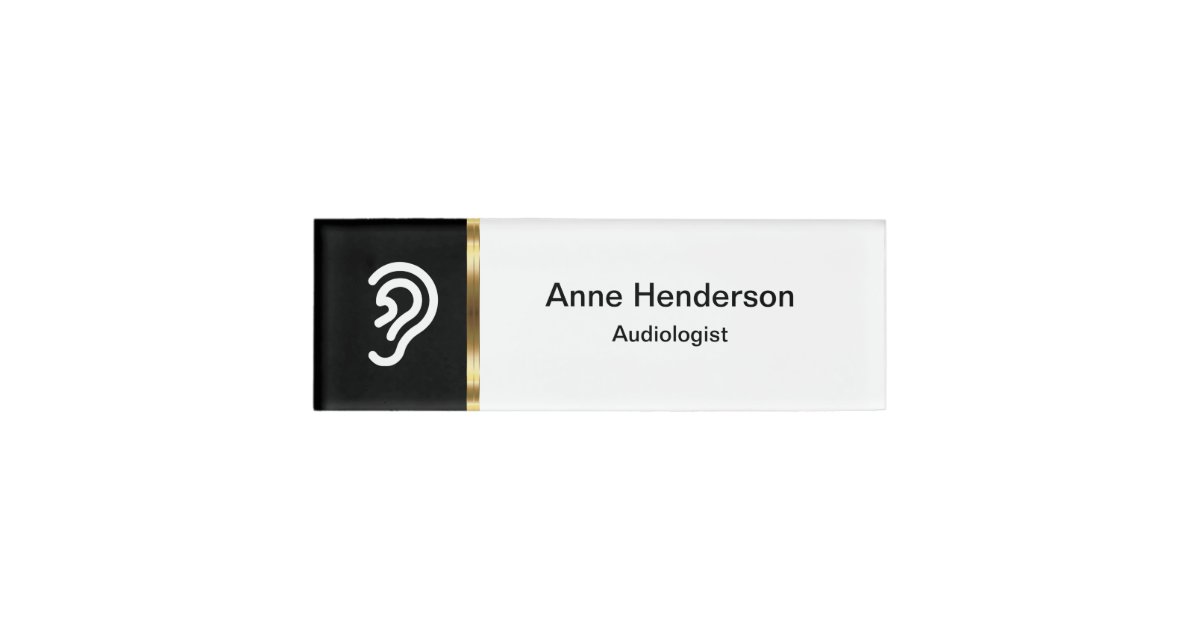 Classy Audiologist Hearing Center Badges | Zazzle.com
