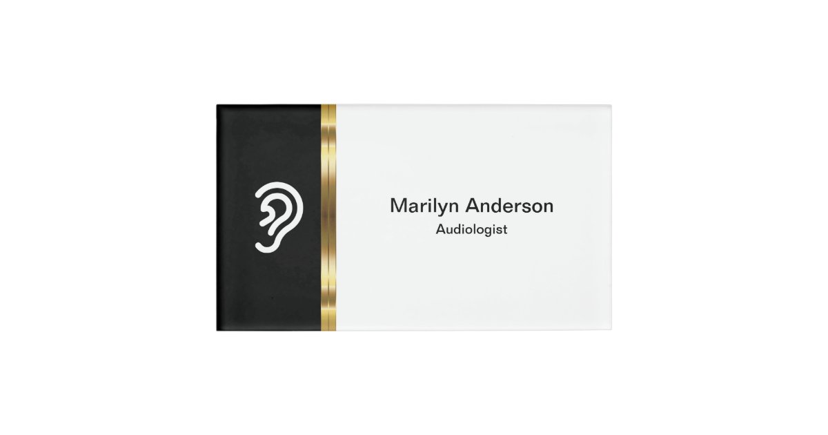 Classy Audiologist Hearing Center Name Badges | Zazzle