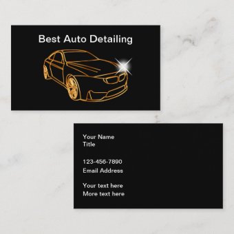 Classy Auto Detailing Business Card Template | Zazzle