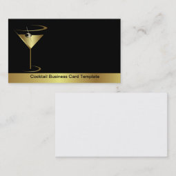 Classy Bartender Gold Martini Cocktail Business Card | Zazzle