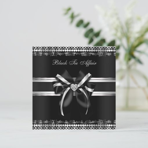 Classy Black and Silver Invite | Zazzle