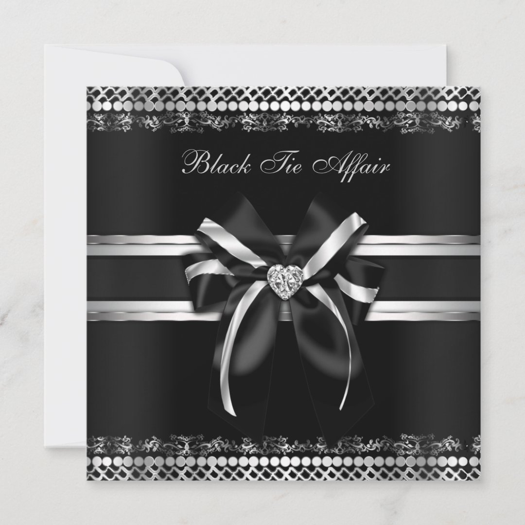 Classy Black and Silver Invite | Zazzle