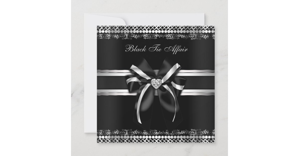Classy Black and Silver Invite | Zazzle
