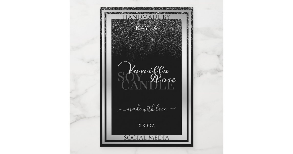 Classy Black and Silver Product Packaging Labels | Zazzle