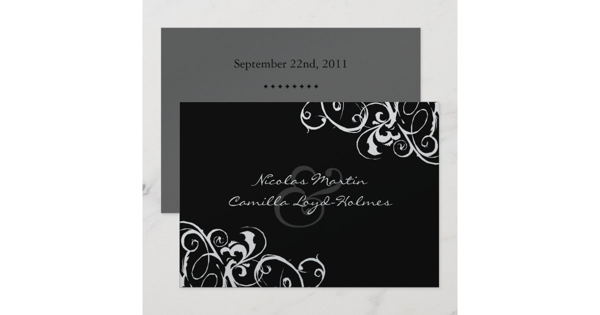 Classy Black and White Wedding Invitation | Zazzle