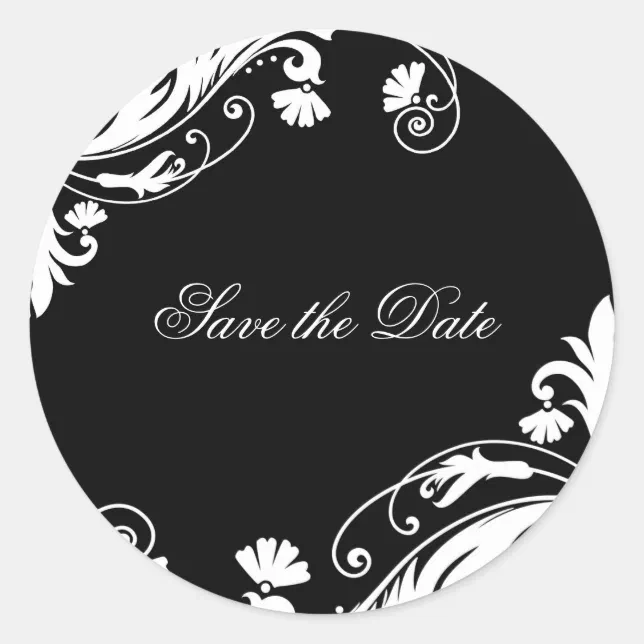 Classy Black and White Wedding Stickers | Zazzle