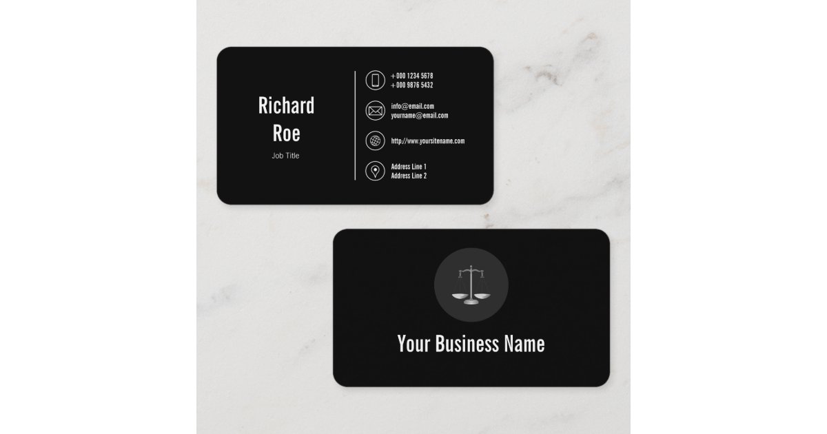 Classy Black Business Icons Logo Business Card | Zazzle