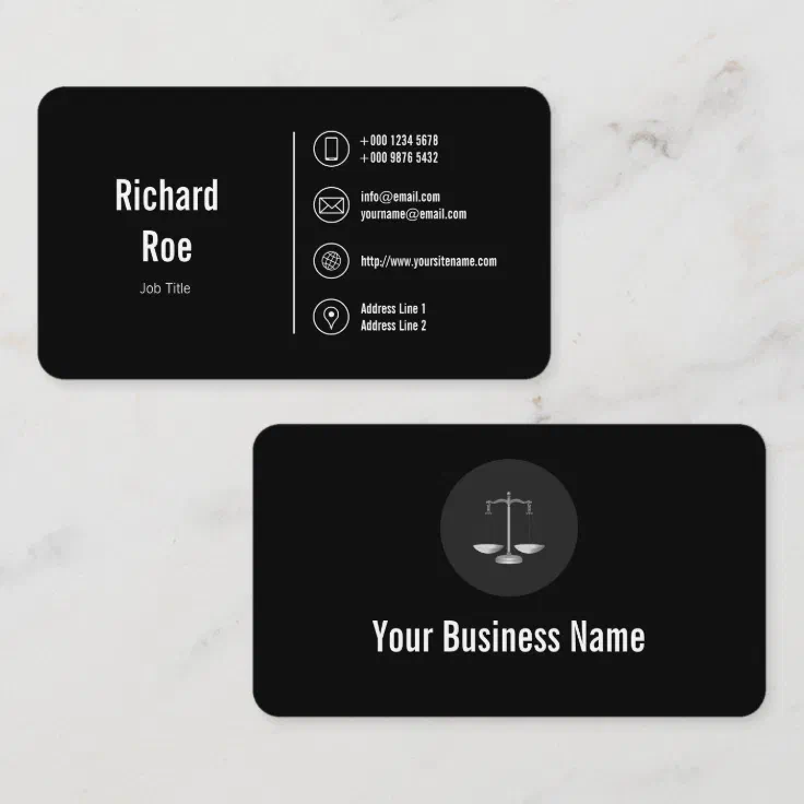 Classy Black Business Icons Logo Business Card | Zazzle