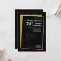 Classy Black Gold Glitter 70th Birthday Invitation | Zazzle