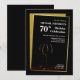 Classy Black Gold Glitter 70th Birthday Invitation | Zazzle