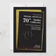 Classy Black Gold Glitter 70th Birthday Invitation | Zazzle