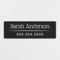 Classy black or any color name number waterproof labels | Zazzle