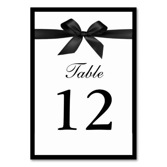 Classy Black Ribbon Double-sided Table Numbers | Zazzle.com
