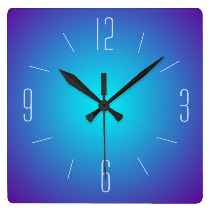 Classy Blue Illuminated Design > Wall Clock | Zazzle.com