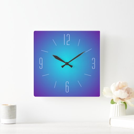 Classy Blue Illuminated Design > Wall Clock | Zazzle