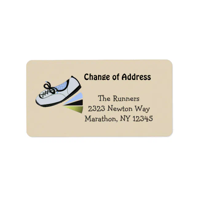 Classy Blue Running Design Label | Zazzle