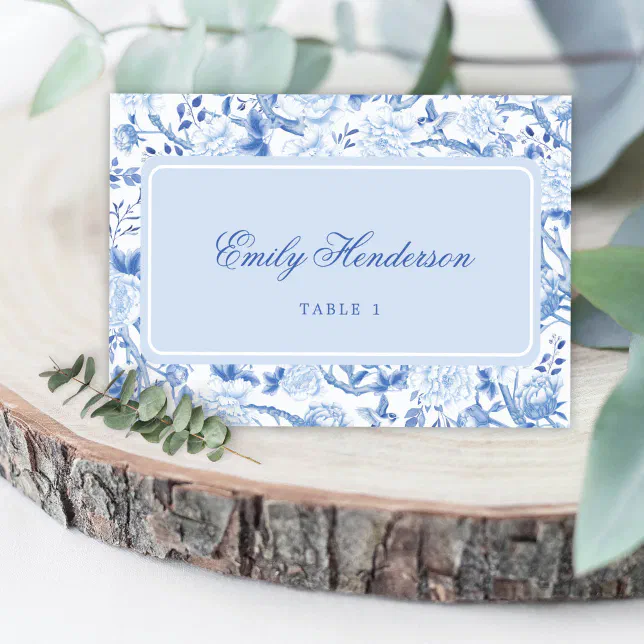 Classy Blue White Chinoiserie Seating Table Number | Zazzle
