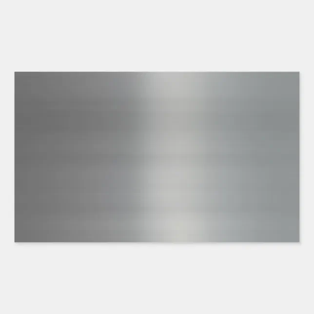 Classy Brushed Metal Textured Rectangular Sticker | Zazzle