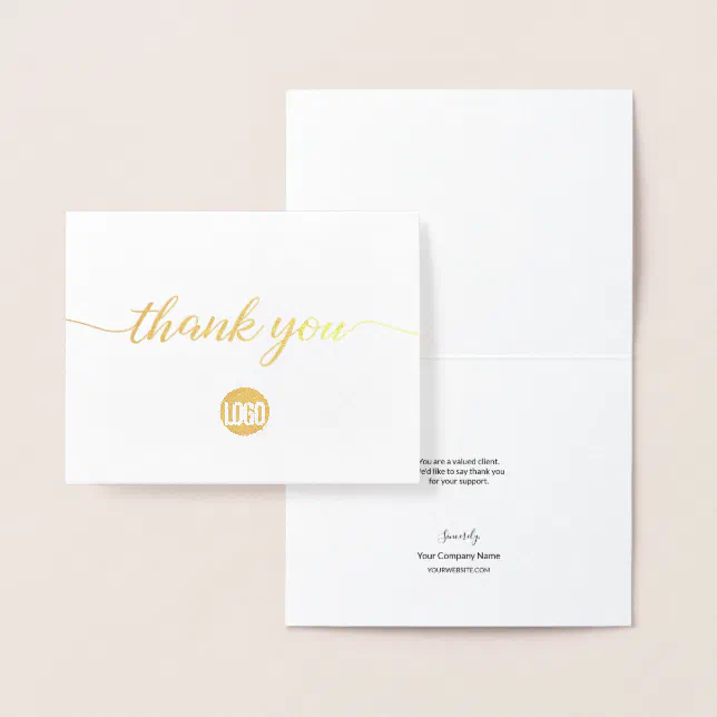Classy Business Customer Appreciation Thank you Foil Card | Zazzle