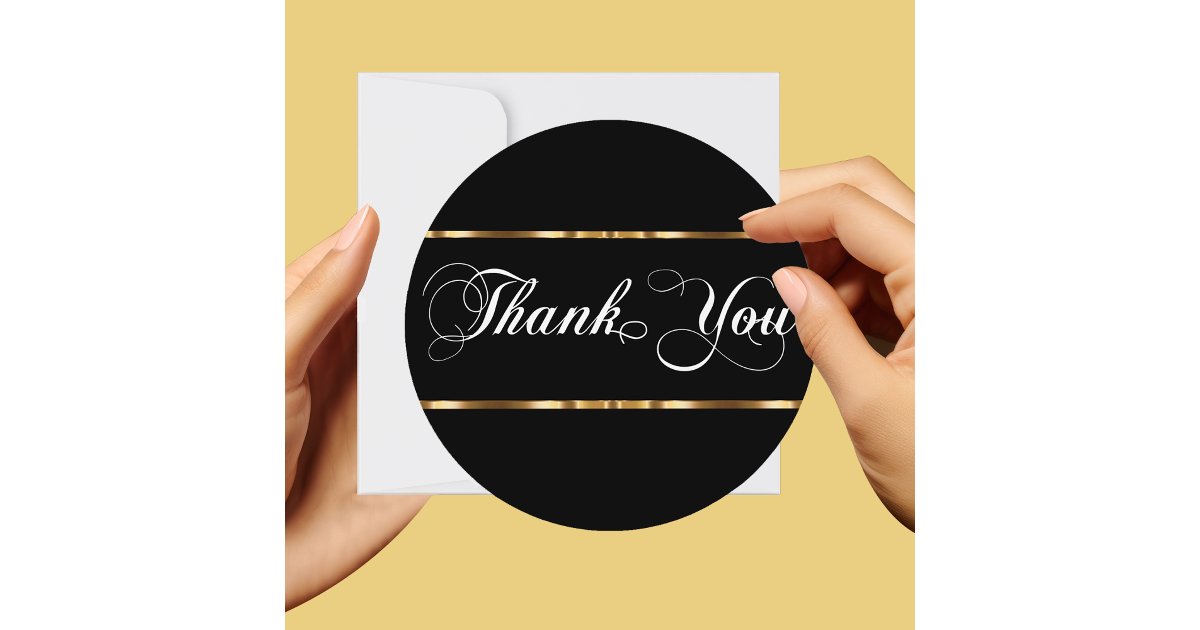 Classy Business Elegant Round Thank You Cards | Zazzle