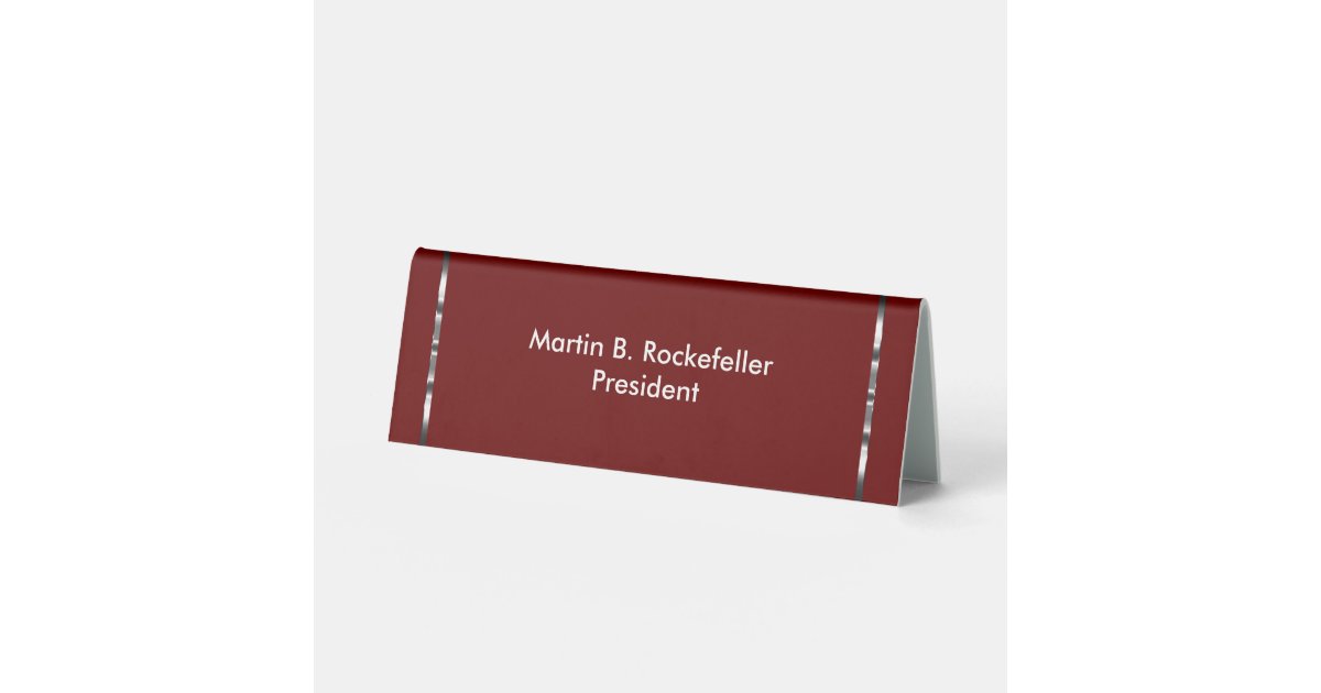 Classy Business Office Executive Desk Name Table Tent | Zazzle