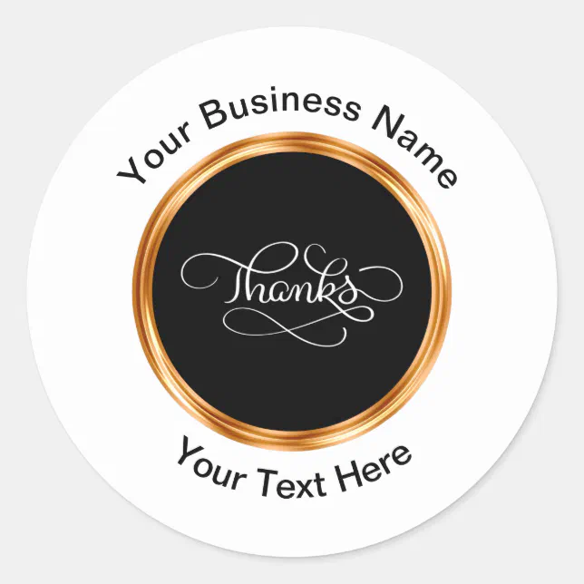 Classy Business Thank You Sticker Labels | Zazzle