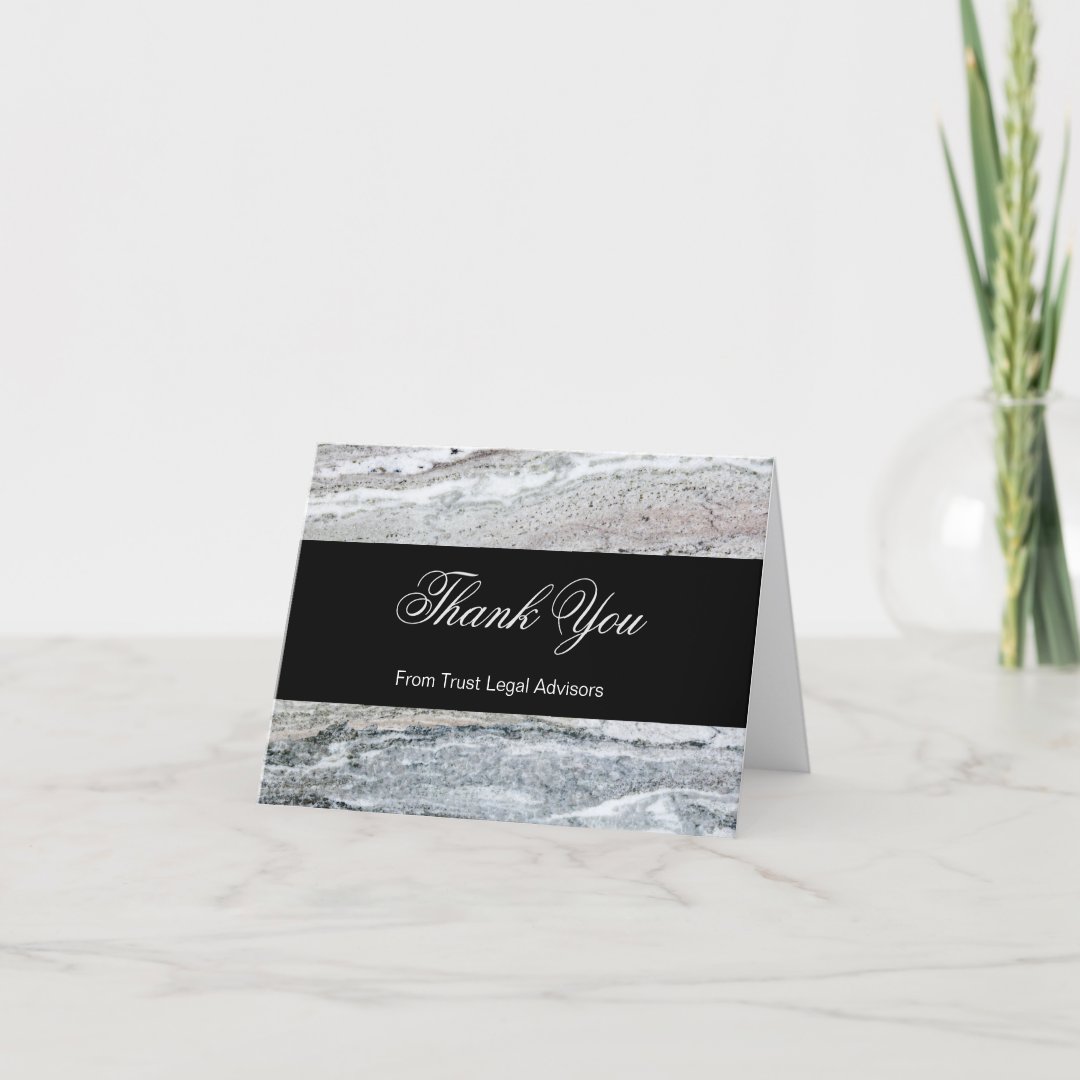 Classy Business Thank You Stone Marble Look | Zazzle