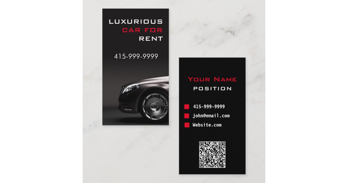 Classy Car Service Or Uber Driver QR code Business Card | Zazzle