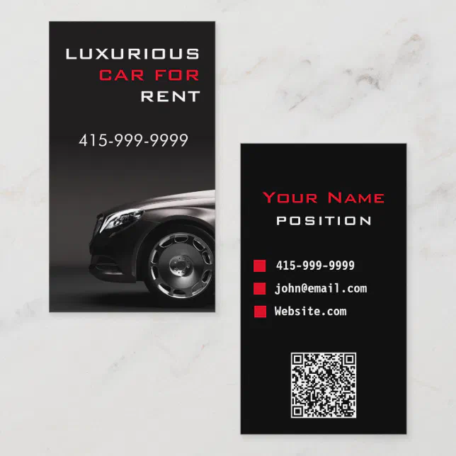 Classy Car Service Or Uber Driver QR code Business Card | Zazzle