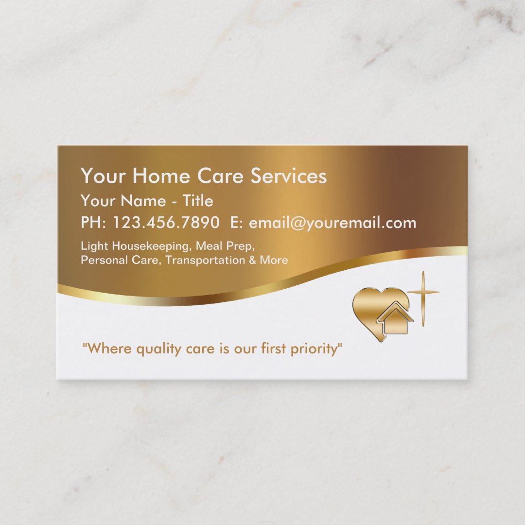 Classy Caregiver Home Health Business Cards | Zazzle