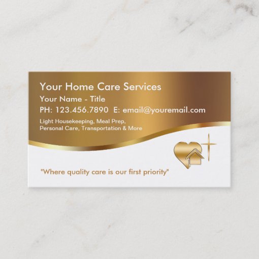 Classy Caregiver Home Health Business Cards | Zazzle