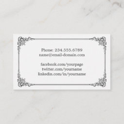 Classy Chalkboard Black White Graduate Student Calling Card | Zazzle