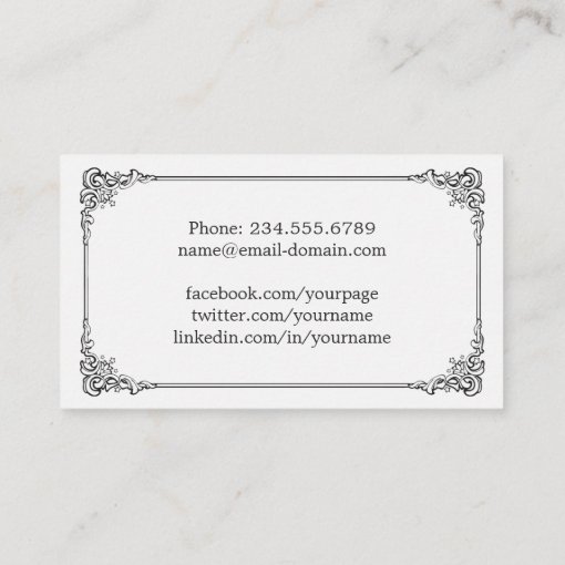 Classy Chalkboard Black White Graduate Student Calling Card | Zazzle