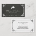 Classy Chalkboard Black White Graduate Student Calling Card | Zazzle