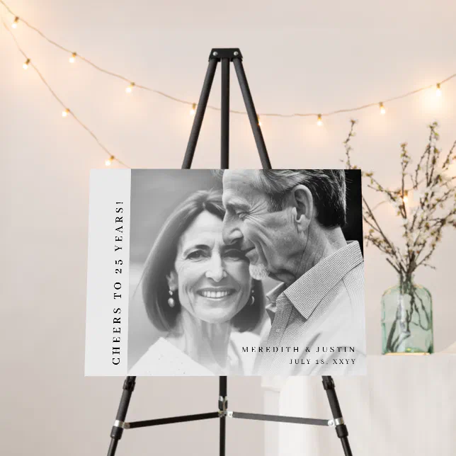 Classy Cheers Anniversary Photo Welcome Sign | Zazzle