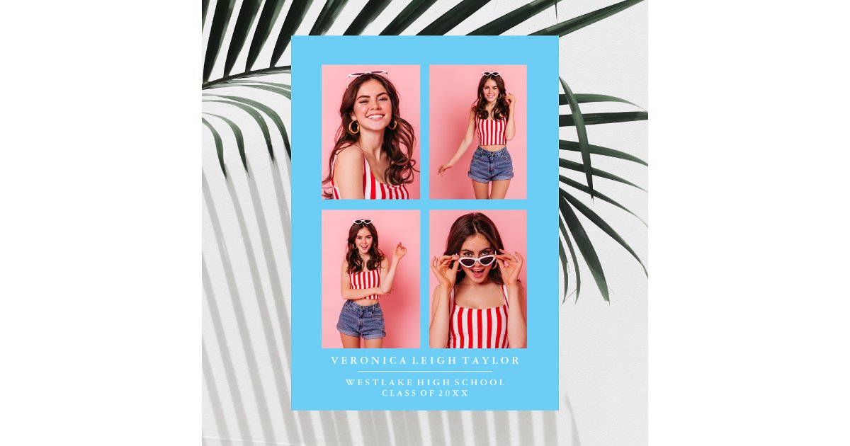 CLASSY CHIC PHOTO COLLAGE GRADUATION ANNOUNCEMENT | Zazzle