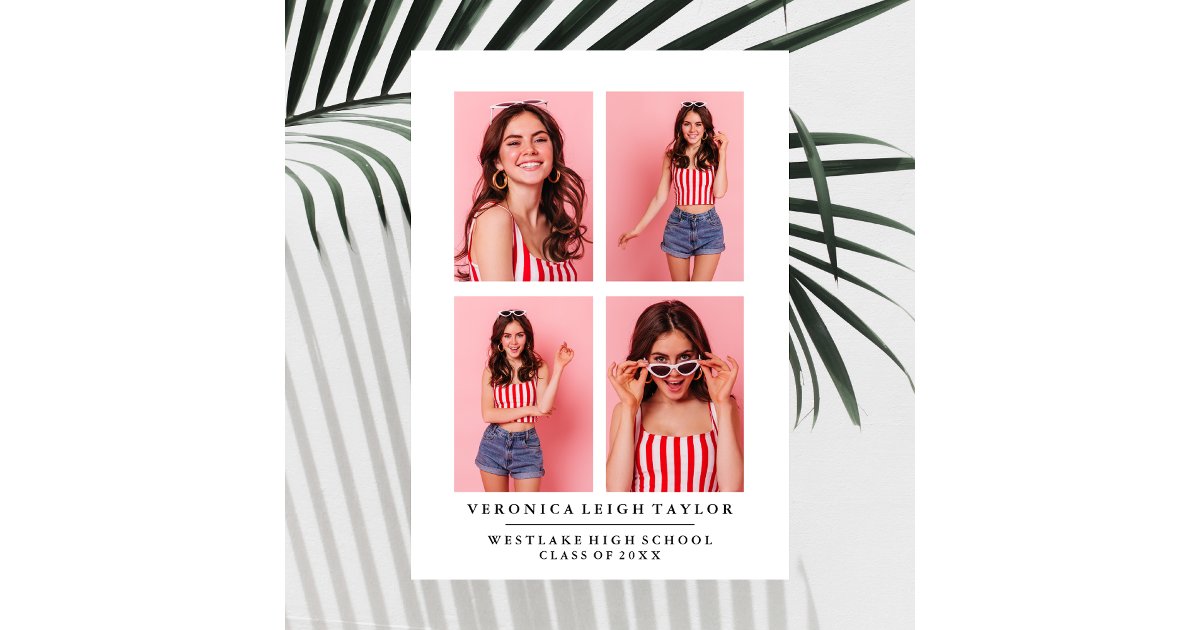 CLASSY CHIC PHOTO COLLAGE GRADUATION ANNOUNCEMENT | Zazzle