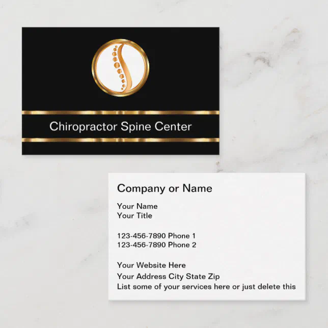 Classy Chiropractor Spine Center Business Card | Zazzle
