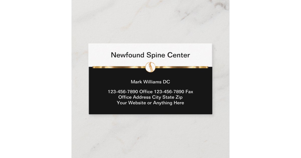 Classy Chiropractor Spine Theme Business Cards | Zazzle