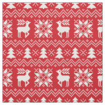 POSH POINSETTIAS Red Christmas Pattern Fabric | Zazzle